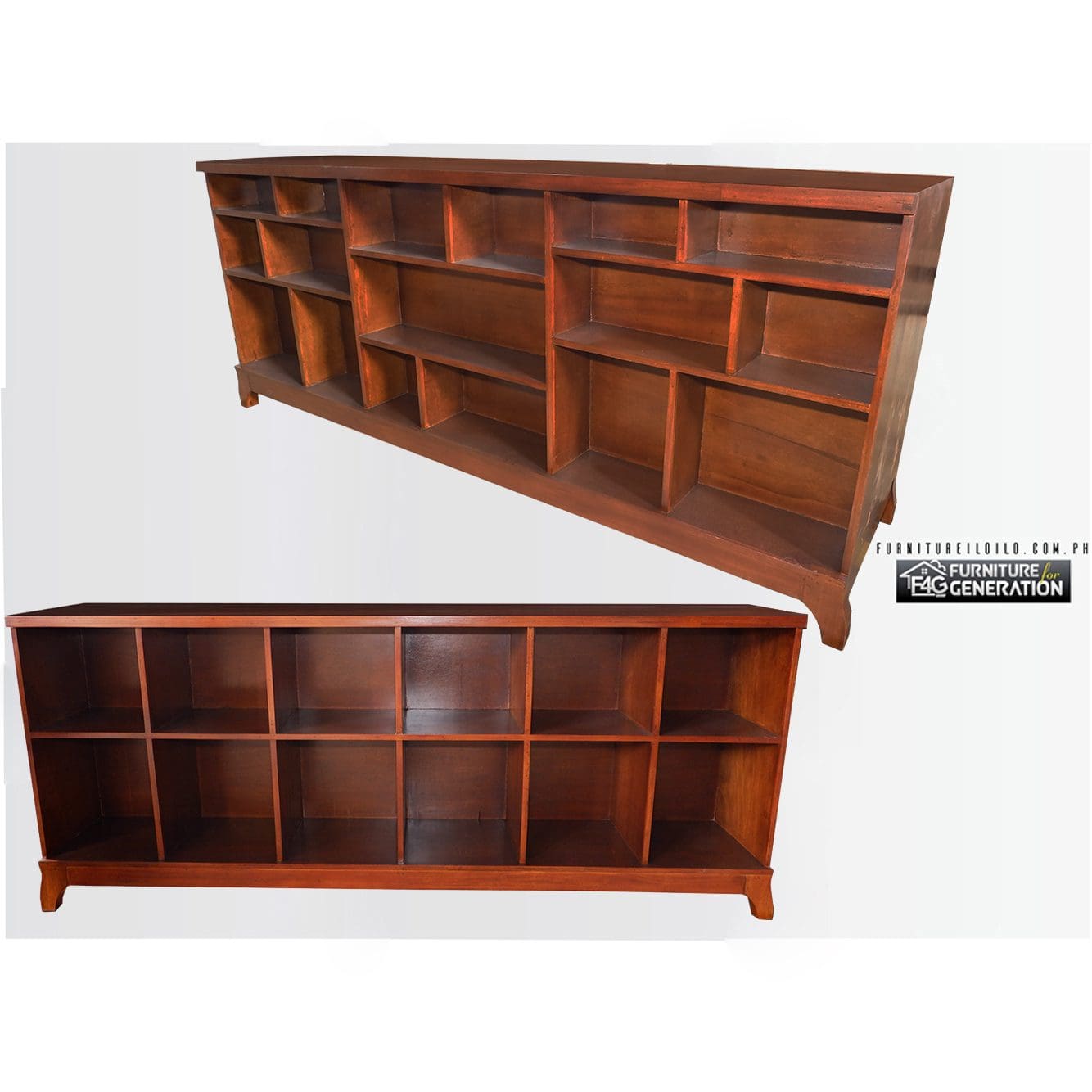 Lyndon Two Sides Storage / Shelves Plywood Panel W/ Mahogany Wood ...