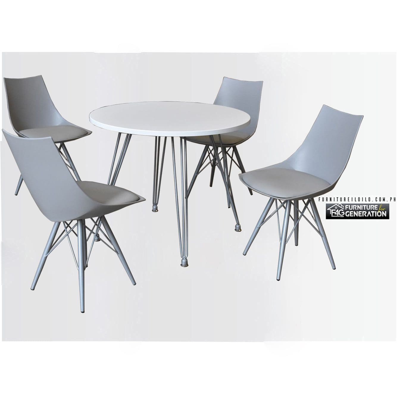 Nauko Metal / PVC Dining Table Set 4 Four Seater Furnitureiloilo.com.ph ...